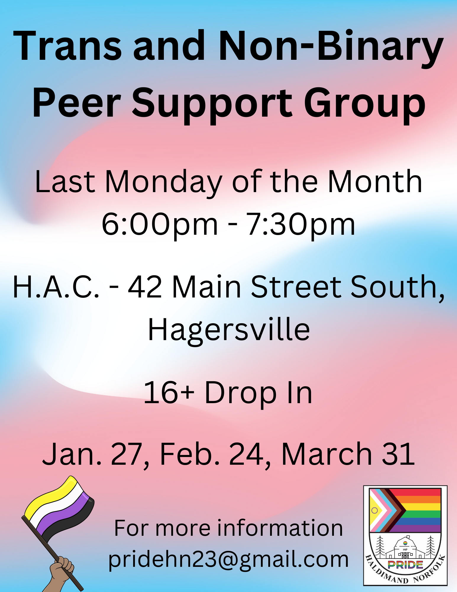 Trans and Non Binary Peer Support Group | The Haldimand Press